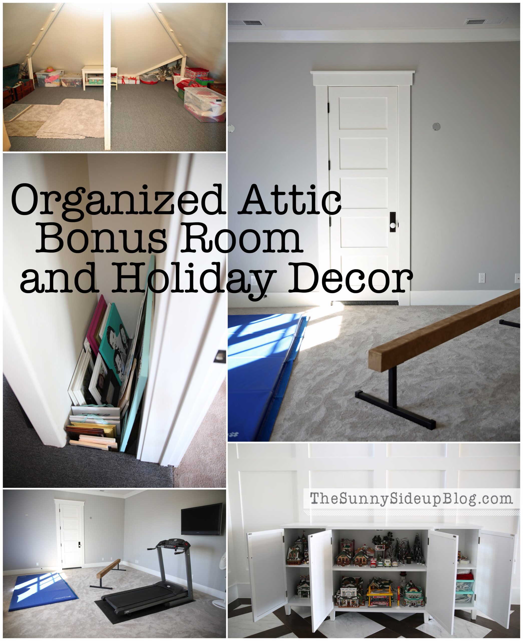 Organized attic, bonus room and holiday decor - The Sunny Side Up Blog