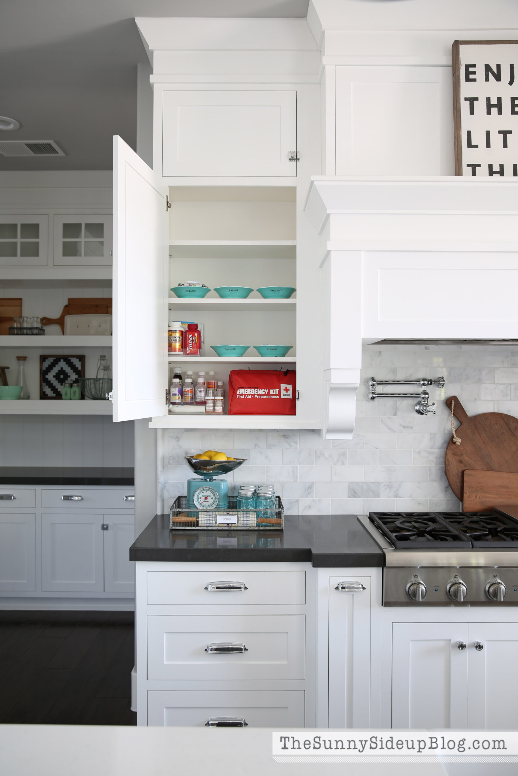 Organized Medicine Cupboard - The Sunny Side Up Blog