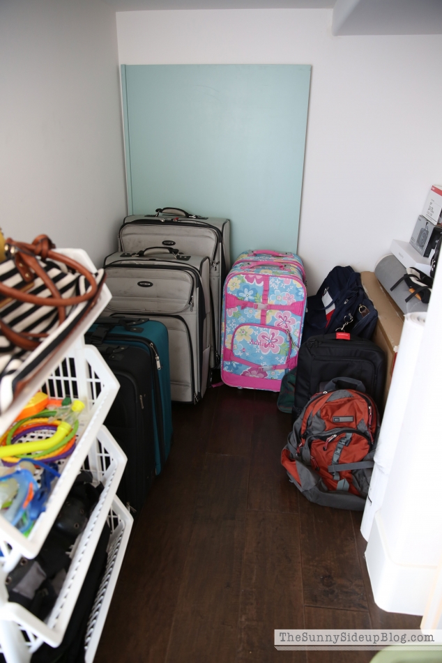 Organized Luggage Closet - The Sunny Side Up Blog