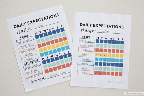 Daily Expectations - a printable to keep your kids on task! - The Sunny ...