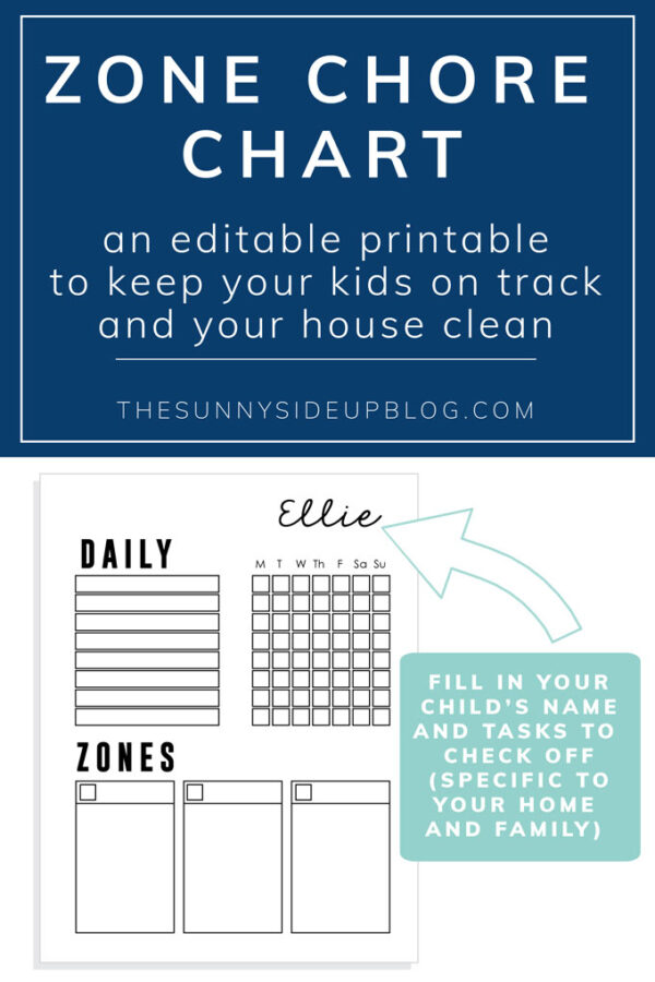 Zone Chore Chart (my kids' cleaning routine!) - The Sunny Side Up Blog