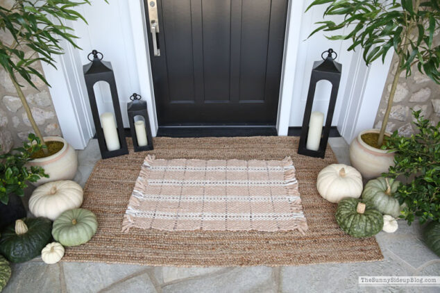 Green and White Fall Porch - The Sunny Side Up Blog