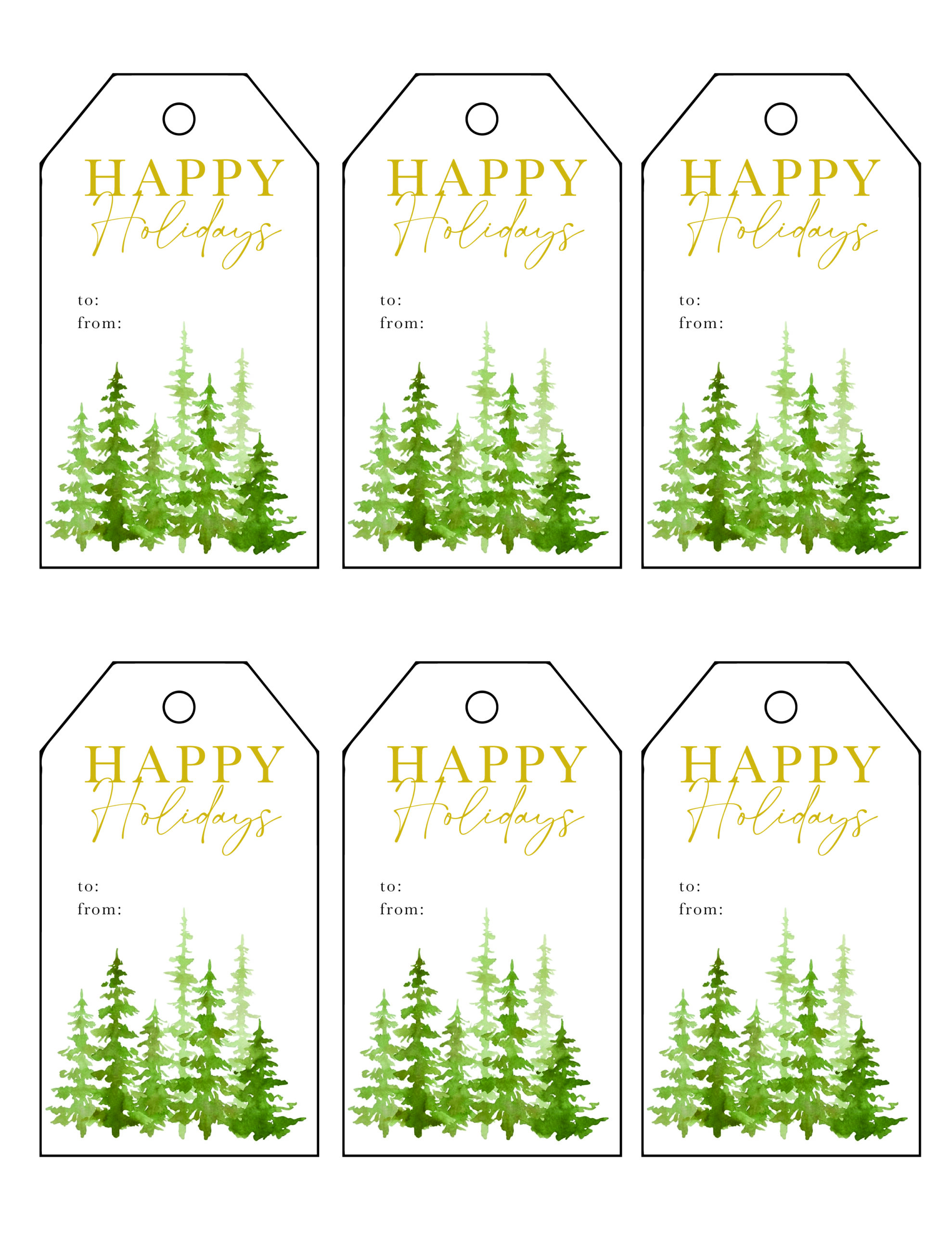 Happy Holidays Gift Tags - The Sunny Side Up Blog
